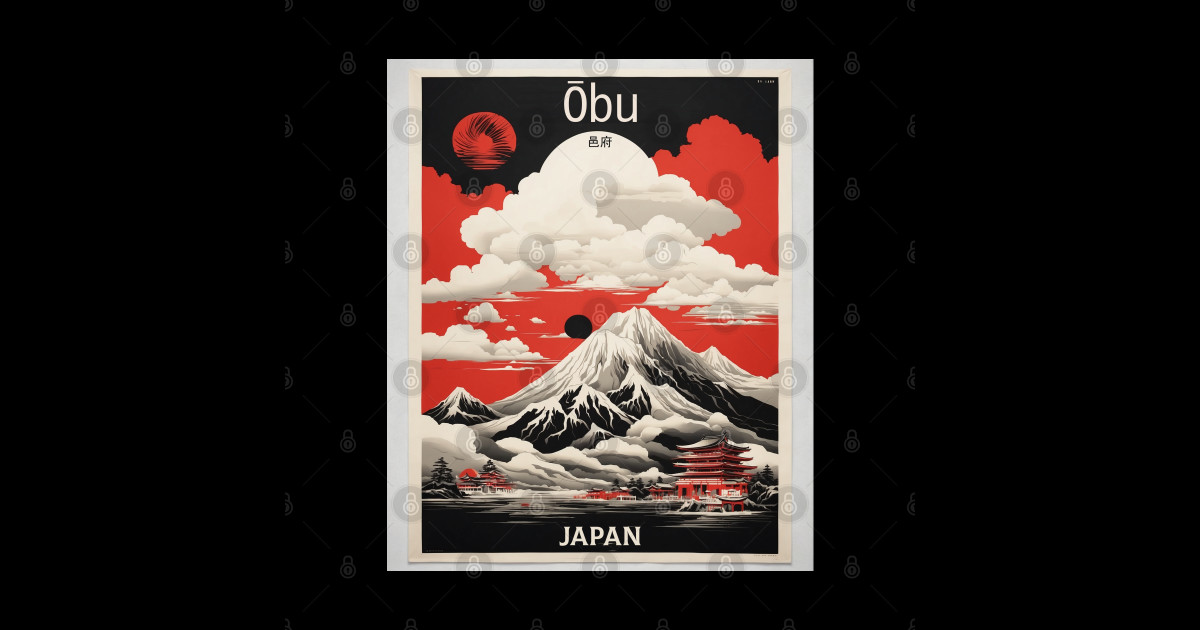 Obu Japan Vintage Poster Tourism - Japan Tourism - Sticker | TeePublic