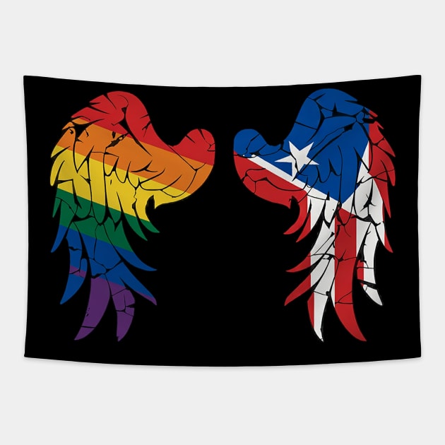 LGBT Pride Proud Puerto Rico Rainbow Flag Gift Angel Wings - Lgbt Pride ...