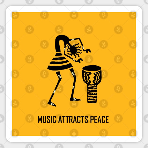 Music attracts peace - African Art Music Attracts Peace - Sticker ...