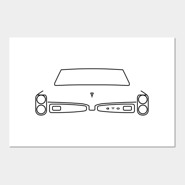 Pontiac GTO outline graphic (black) - Gto - Posters and Art Prints ...