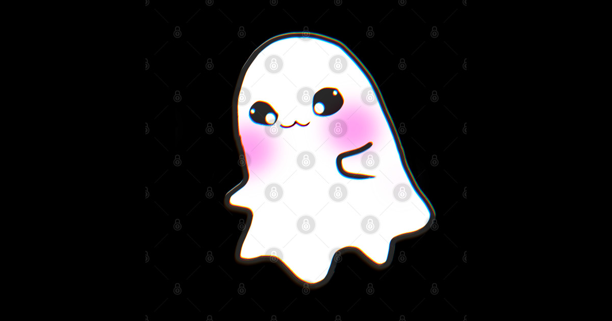Cute Kawaii Spooky Halloween Ghost - Kawaii Ghost - Sticker | TeePublic