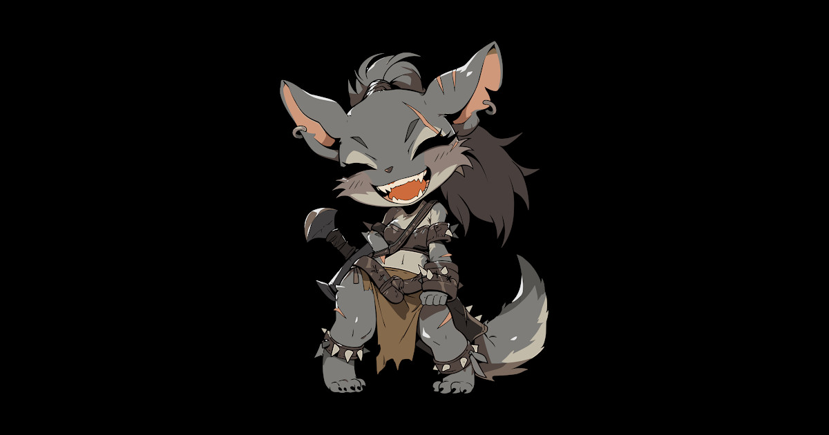 Cute DnD Female Gnoll - One Dnd - Sticker | TeePublic