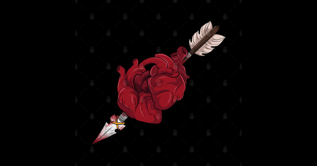 Arrow hits Heart - Archery - Sticker | TeePublic