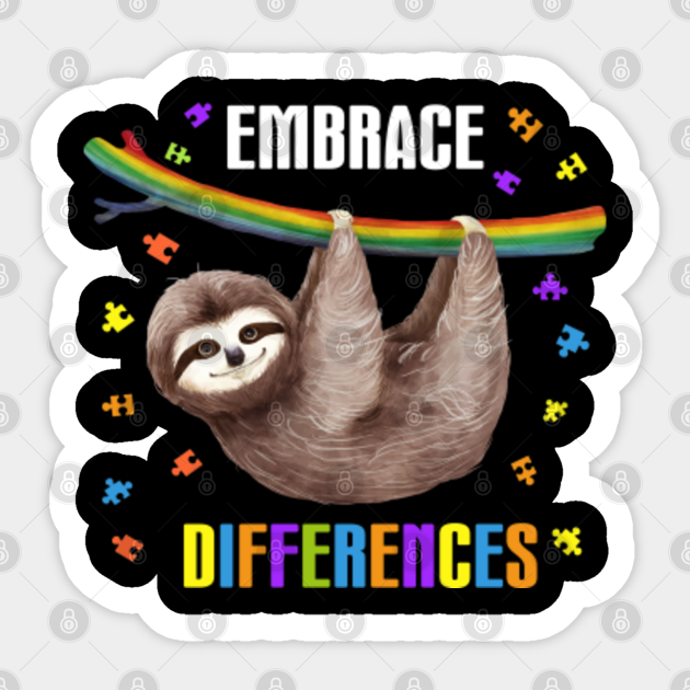 Sloth Autism Awareness Day Embrace Differences Puzzles Funny - Sloth ...