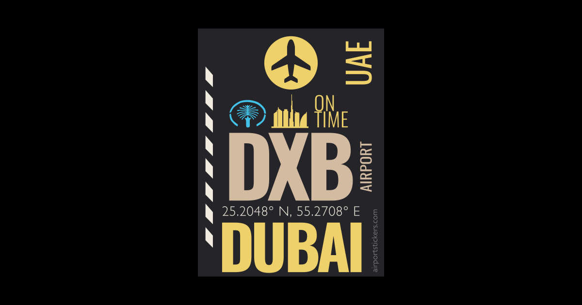 Dubai airport - Dxb - Sticker | TeePublic