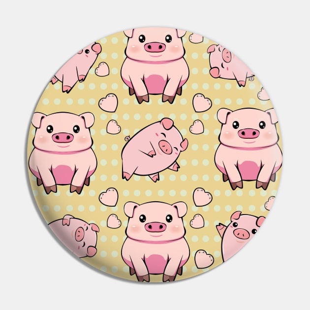 Cute Kawaii Pigs Piglet Piggy Pig - Pig - Pin | TeePublic