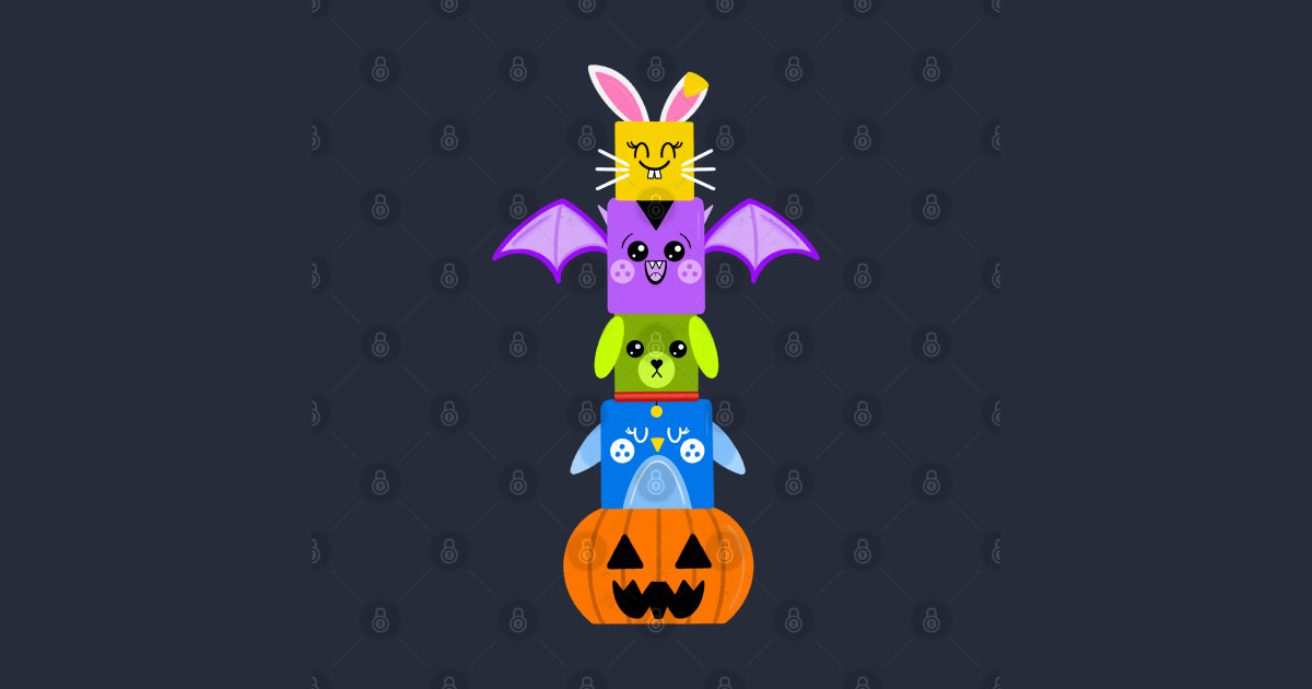 Spooky Totem Pole - Halloween - T-Shirt | TeePublic