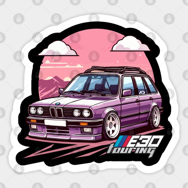 E30 Touring Purple - E30 - Sticker | TeePublic