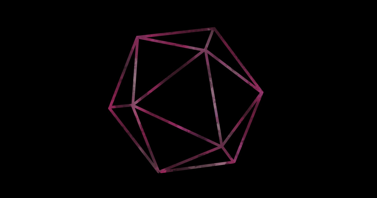 D20 Outline Pink Watercolor - D20 - Sticker | TeePublic