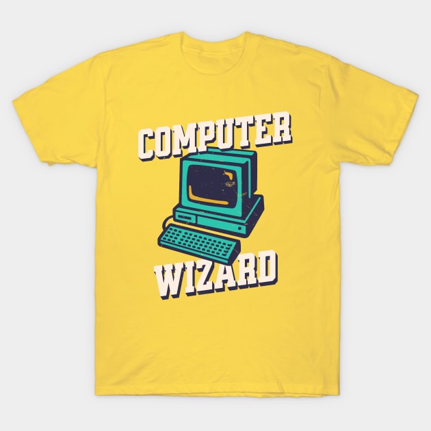 Computer Wizard - Vintage - Retro Computer - T-Shirt | TeePublic