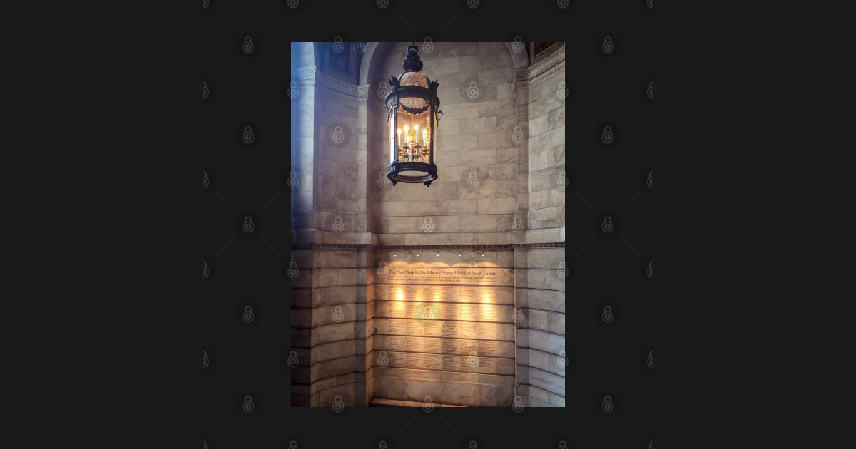 New York Public Library Lamp Shining Lights - Manhattan - T-Shirt ...