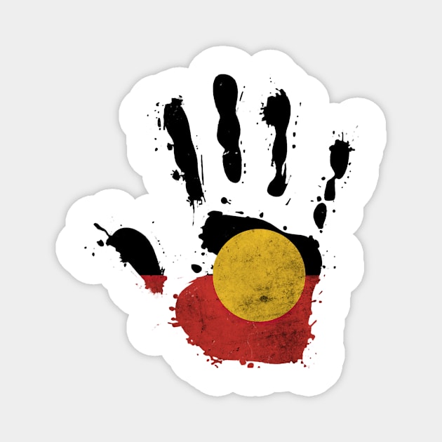 Aboriginal Flag Hand - Aboriginal - Magnet | TeePublic