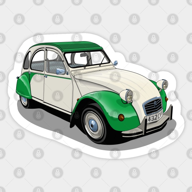 Citroen 2CV Dolly in Green - Citroen 2cv - Sticker | TeePublic