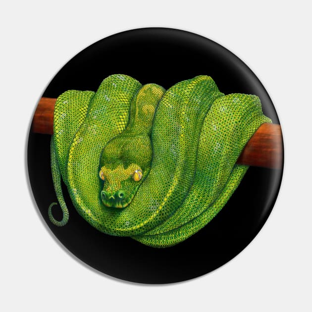 Green Tree Python - Python - Pin | TeePublic