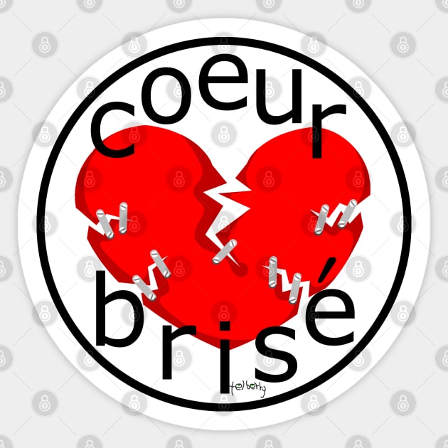 coeur brise logo - Logo - Sticker | TeePublic
