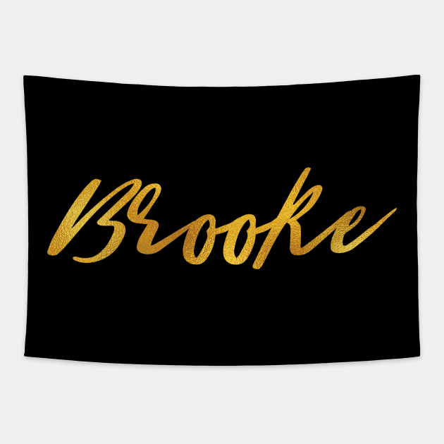 Brooke Name Hand Lettering in Faux Gold Letters - Brooke - Tapestry ...