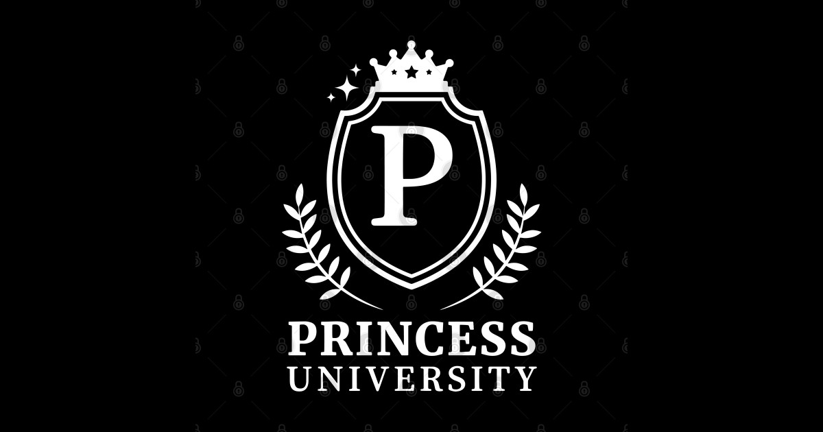 Princess University White Outline - Princess - Sticker | TeePublic