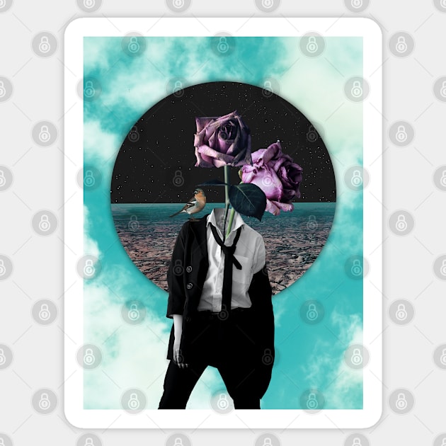 Parallel universes inside out Surreal Collage Art - Surreal - Sticker ...