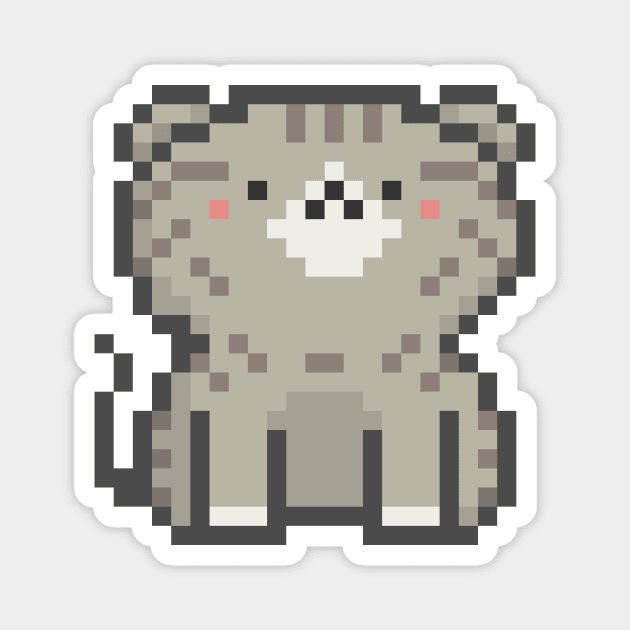 Pixel Quiet Scottish Fold Olive Tabby Cat 30 - Pixel Art - Magnet ...