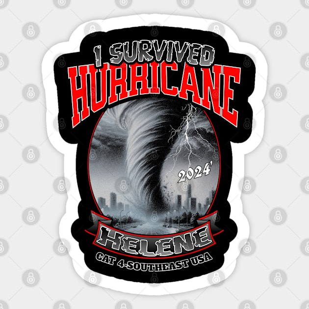 I survived Hurricane Helene - Hurricane Helene - Sticker | TeePublic
