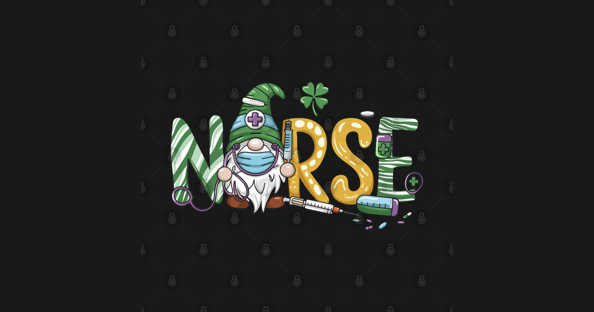 Irish Nurse Stethoscope Scrub St Patricks Day Nurses Gnome - Irish ...