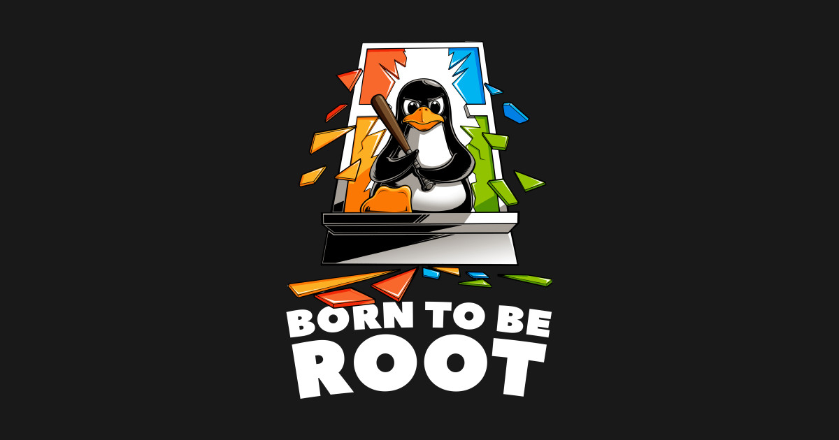 Linux - Tux Badass - BORN TO BE ROOT - Linux - Hoodie | TeePublic