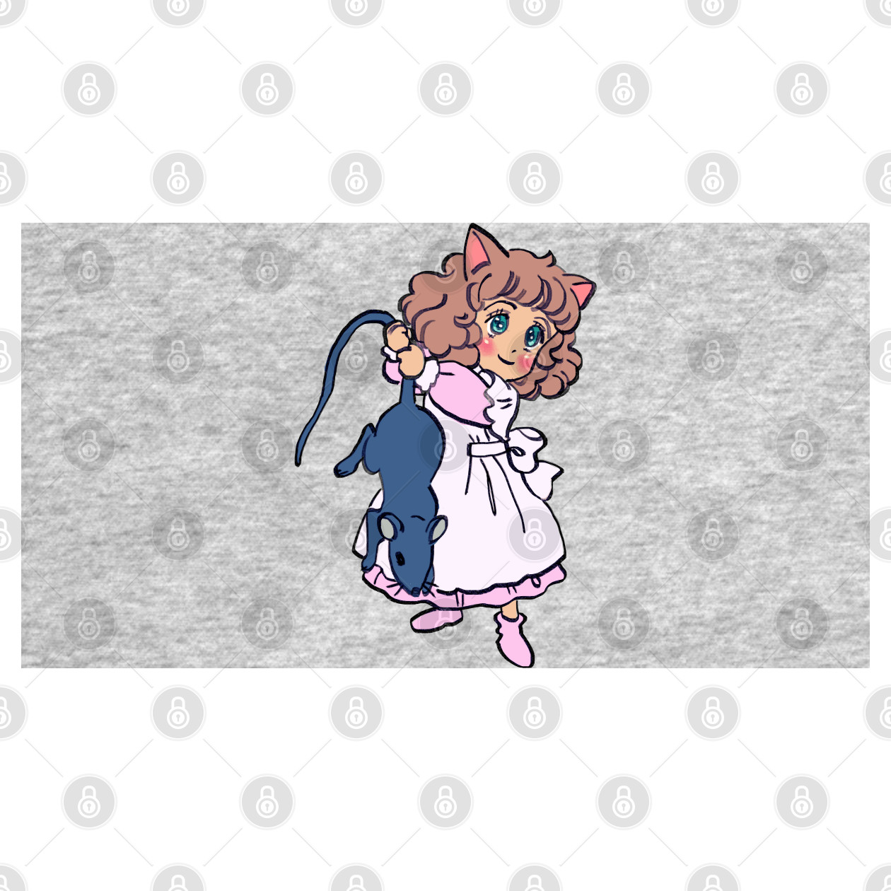 I draw pastel chibi neko with a rat / the star of cottonland - Cat ...