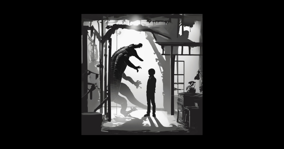 Alligator Shadow Silhouette Anime Style Collection No. 99 - Digital Art ...