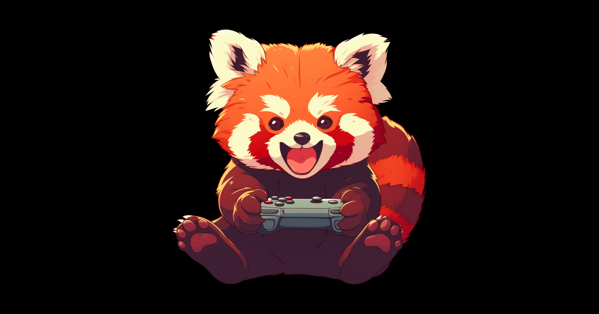 Gaming Red Panda - Red Panda - Sticker | TeePublic
