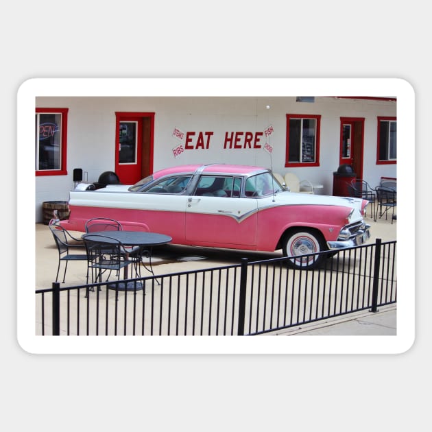 Vintage Pink Car - Pink - Sticker | TeePublic