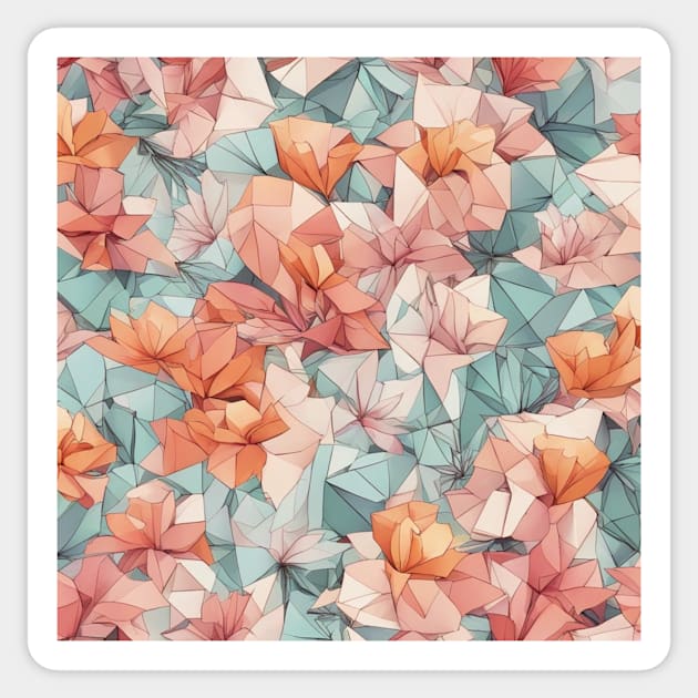 Origami Flower Pattern - Origami - Sticker | TeePublic