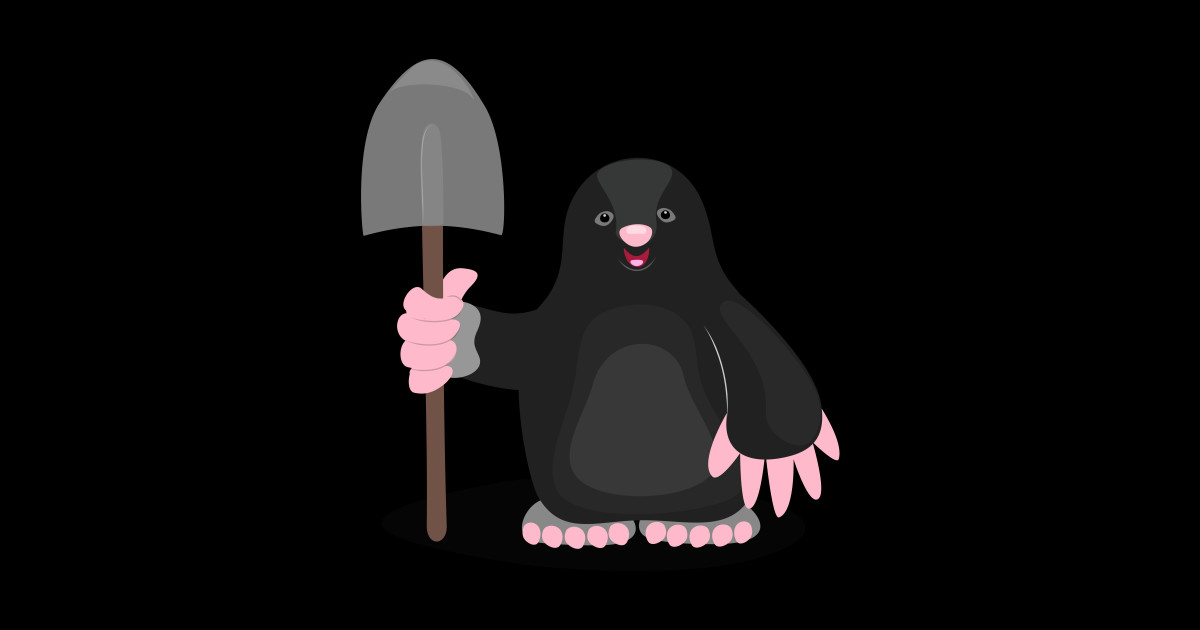 Cute happy mole cartoon illustration - Mole - Sticker | TeePublic