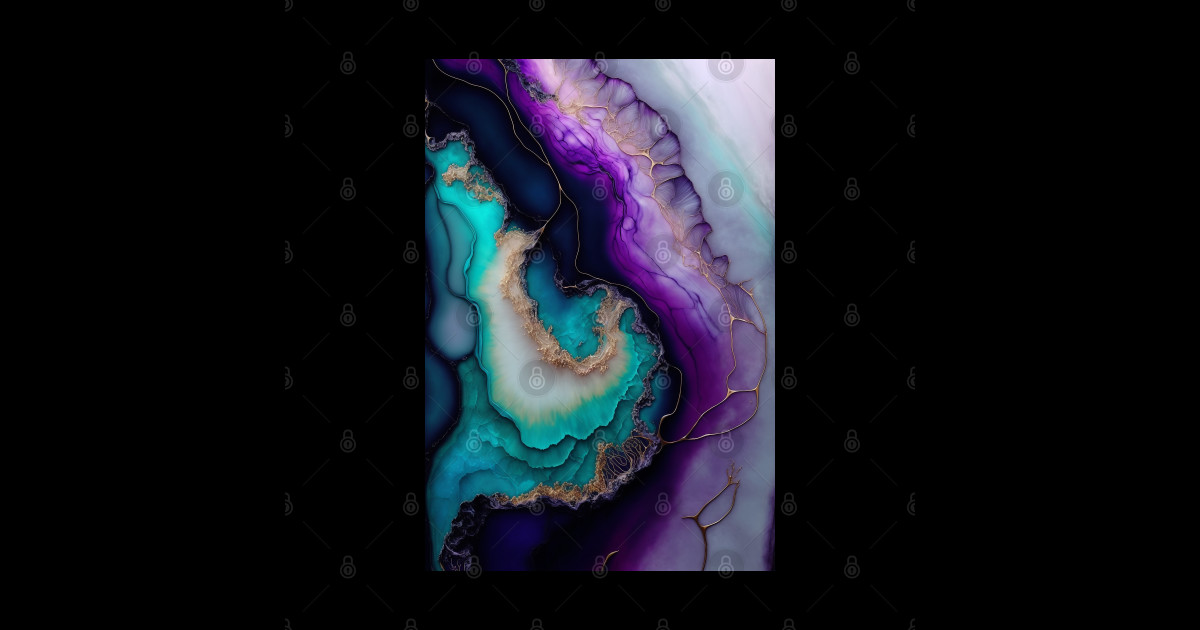 Deep Cyclone - Abstract Alcohol Ink Resin Art - Geode - Sticker | TeePublic