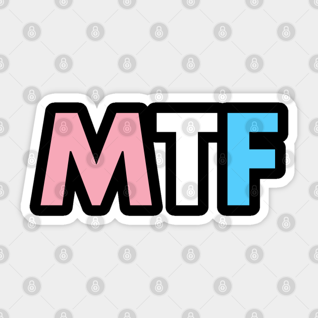 MTF Transgender Flag Colors - Male To Female - Mtf - Sticker | TeePublic