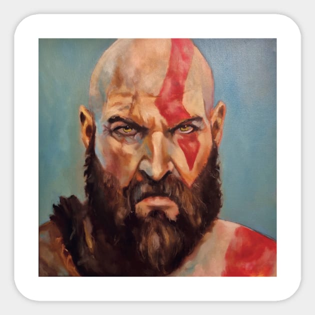 Kratos (God Of War) - Gaming Art - Sticker | TeePublic