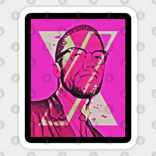 Malcolm X Pink - Malcom X - Sticker | TeePublic