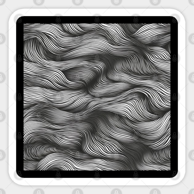 Water Line Art - Hand Drawn - Sticker | TeePublic