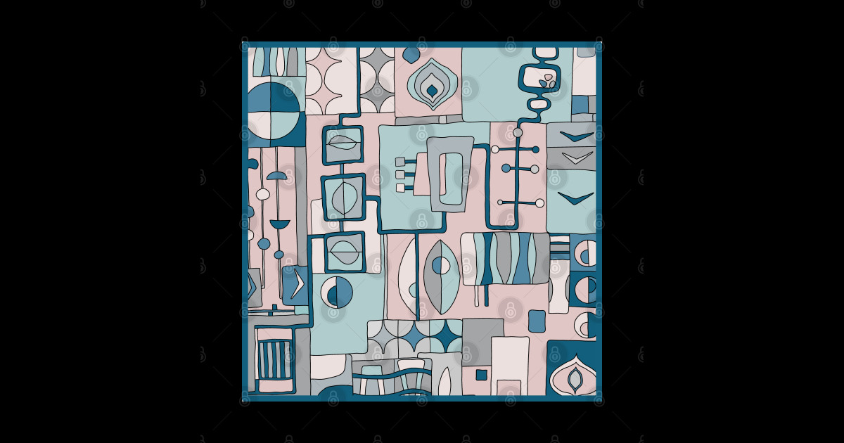 Mid-Century Modern All Over Print - Mid Century Modern - Sticker ...