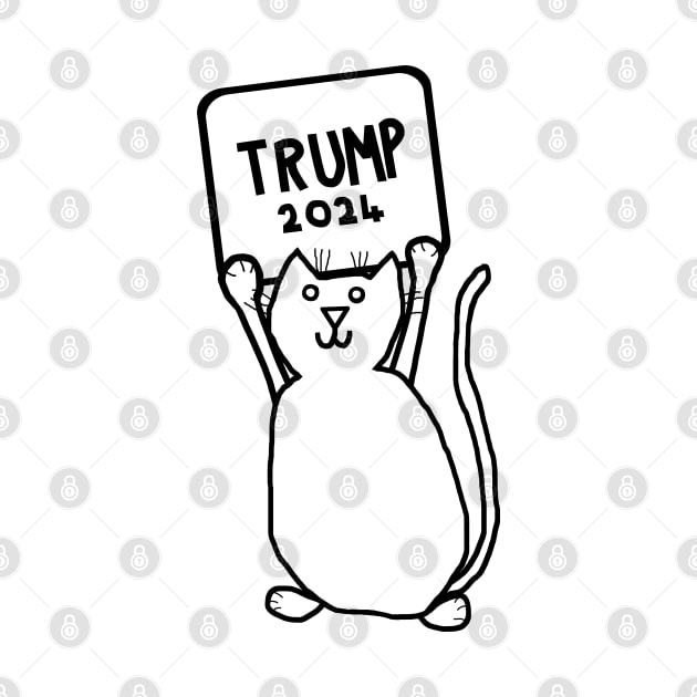 Cute Cat and Trump 2024 Sign - Trump - T-Shirt | TeePublic