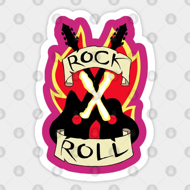 Rock X Roll Crop Top - Rock And Roll - Sticker | TeePublic