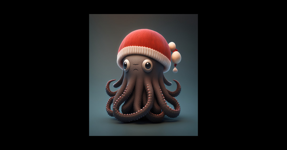 Octopus Santa - Christmas - Sticker | TeePublic