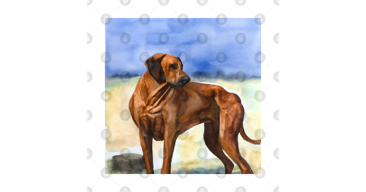 Rhodesian Ridgeback Watercolor Painting - Dog Lover Gifts - Rhodesian ...