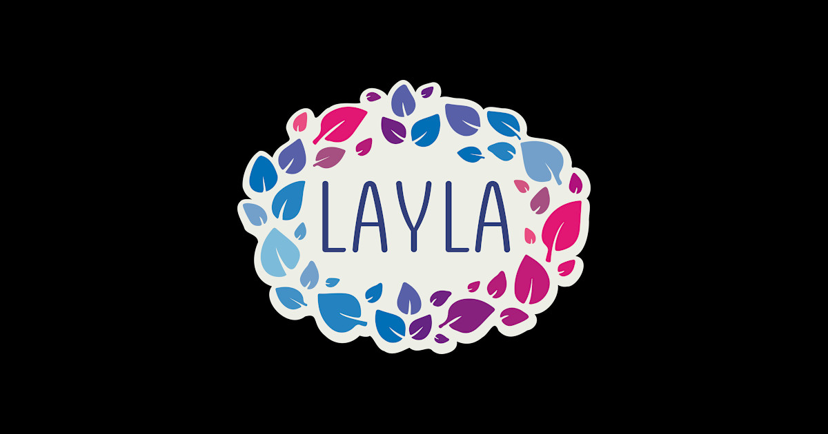 Layla name with colorful leaves - Layla - Sticker | TeePublic