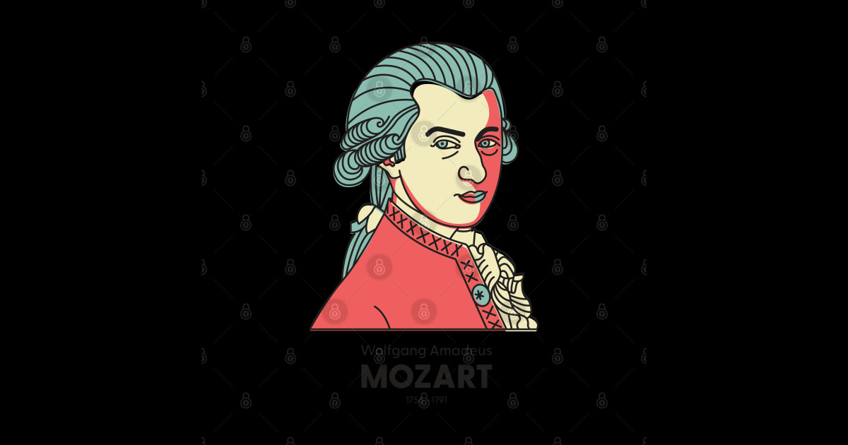 Wolfgang Amadeus Mozart - Famous classic musician - Mozart - Sticker ...