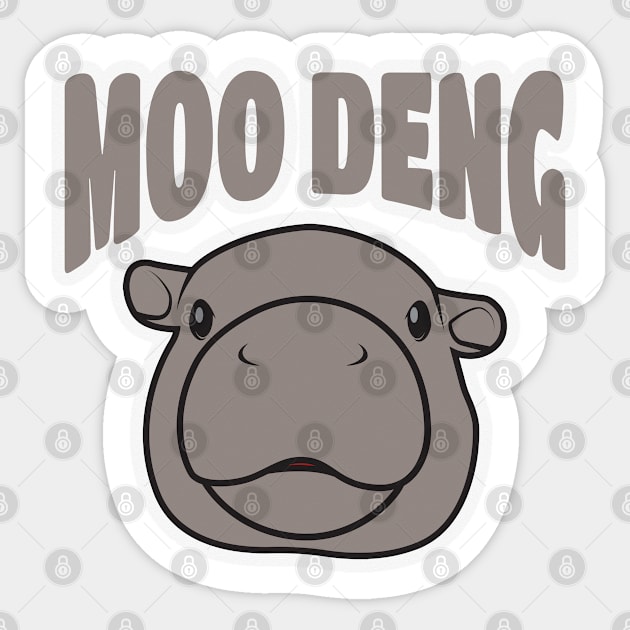 Moo Deng Cute - Moo Deng - Sticker | TeePublic