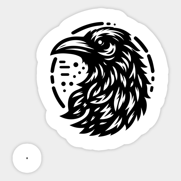 crow head logo - Crow - Sticker | TeePublic