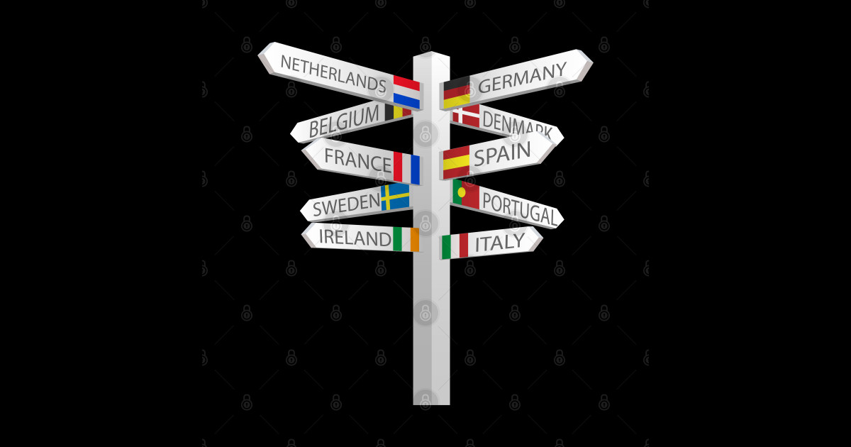 Countries Signs - Countries - Sticker | TeePublic