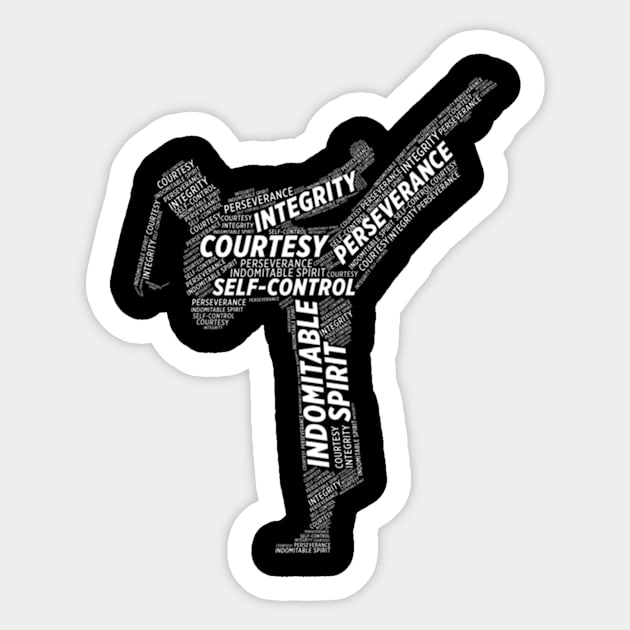 Taekwondo 5 Tenets Of Tkd - 5 Tenets - Sticker | TeePublic
