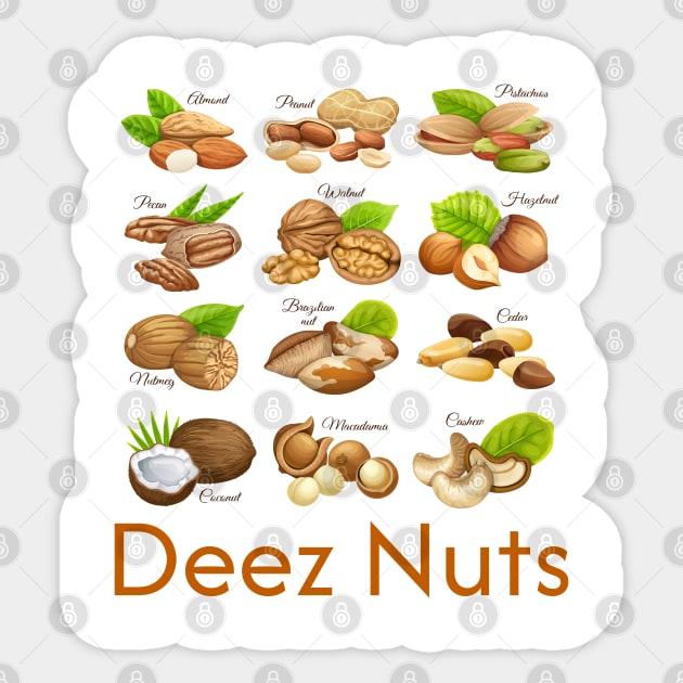 Deez Nuts - Various Nuts - Funny - Deez Nuts - Sticker | TeePublic
