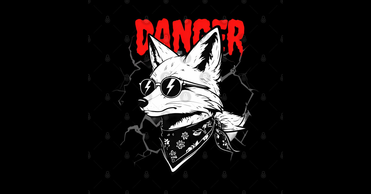 FOXY DANGER - Fox Design - Sticker | TeePublic